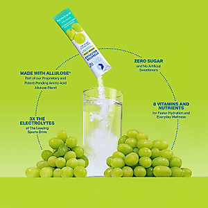 Liquid I.V.® Hydration Multiplier® Sugar-Free - Green Grape - Hydration Powder Packets | Electrolyte Powder Drink Mix | Convenient Single-Serving Sticks | Non-GMO | 14 Servings (Pack of 1)