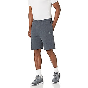 Russell Athletic Men's Dri-Power Fleece Short with Pockets Shorts, Black Heather, M