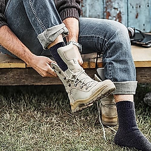 HUGSWEET Thermal Socks, Winter Warm Socks Mens for Insulated Cold Weather Heated Trapping Thermal Socks (4 Pairs-Multicolor1-2)