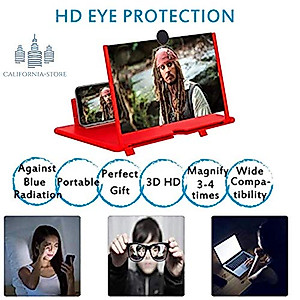 Screen Magnifier 2021 Newest Version, for Movies, Videos, Gaming, Compatible with Most Phones (Black)