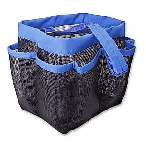 Wowlife 8-Pocket Shower Caddy Quick Dry - Perfect For College & Dorm - Large Pockets To Carry Your Bathroom Accessories & Mirror - Non Stainless Steel Full Mesh Material