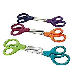 Classic Blunt Tip Small Scissors, Stainless Steel,Comfort Grip handles,Sturdy Sharp Scissors for Office、Home 、School and Kindergarten,Pack of 6,RightLeft Handed (5.91inch), 5.91