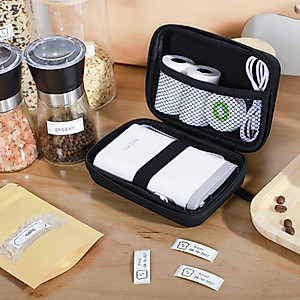 Nelko Genuine Case Compatible P21 Label Maker, Compatible with Most Mini Label Printers, Holder for Labeler Makers Printer & Labeling Tapes, Box with Mesh Pocket for Batteries Accessories (Case Only)