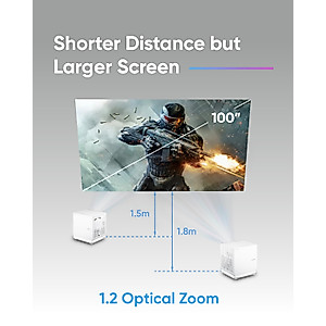 NOMVDIC P1000 Short Throw Projector 4K, 2300 ANSI Lumens with H/K Speaker, 180" Big Screen, Auto Focus & Keystone, 4K Gaming Projector 4.2ms Low Latency (Fire TV Stick 4K Max Included)