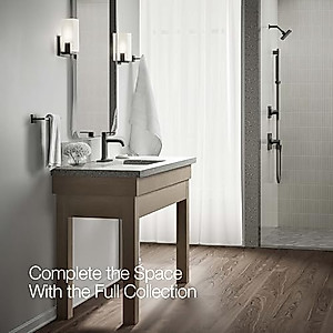 Kohler 28126-4-BL Venza Bathroom Sink Faucet, 1 Hole, Single-Handle Bathroom Faucets with Clicker Drain, 1.2 gpm, Matte Black