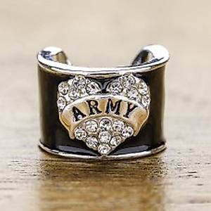 Charmed Crystal Stethoscope Charm - Army