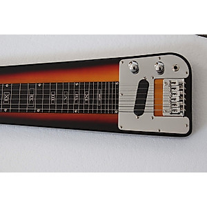 Musoo 6 String Slotted Head Stock Electric Lap Steel Slide Guitar Sunburst Color