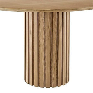 Modway Senja 95" Oval Modern Style MDF and Wood Dining Table in Oak