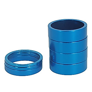 PLATT Bike Headset Spacer Aluminium Alloy Bicycle Stem Headset Spacers Fit 1 1/8-Inch Stem for MTB BMX Road Bikes 2/3/5/10mm(Blue 7PCS)