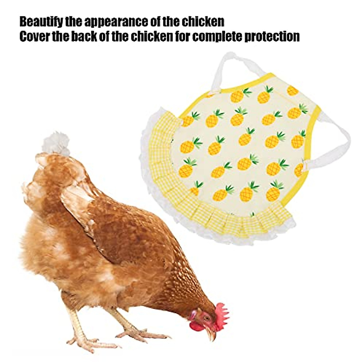 Pet Vest, Make The Chickens Feel Warm Hen Aprons Designed with Elastic Band Make The Feathers Grow Better for Home for Outdoors for Daily for Chicken(Pineapple)