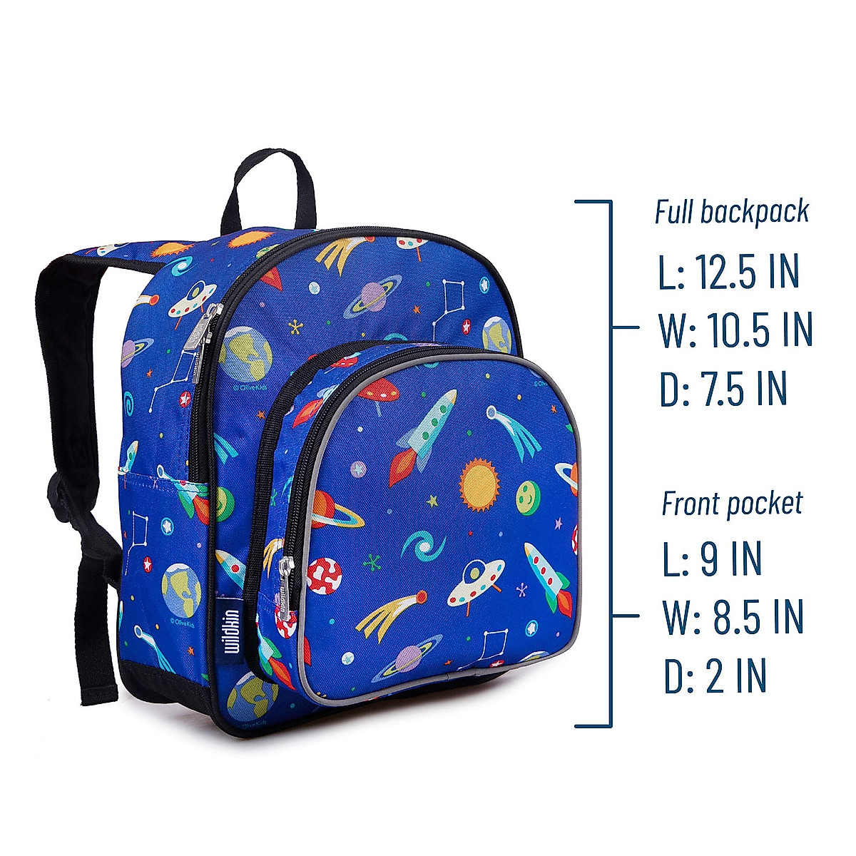 Wildkin 12 Inch Backpack Bundle with Insulated Lunch Box Bag (Out of this World)