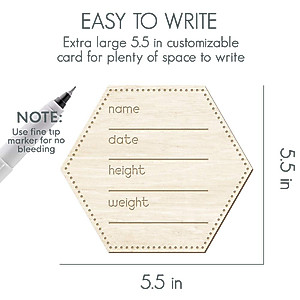 Wooden Baby Monthly Cards. Cute Unisex, Reversible, and Laser Engraved Blocks. Set of 24 Sayings Plus a Customizable Birth Card. Natural Wood Disc Photo Props for Boy or Girl in Keepsake Gift Bag