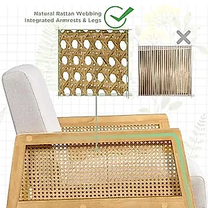 Yaheetech Accent Chair, Modern Armchair with Wood Legs, Mid Century Living Room Chair Linen Comfy Lounge Chair for Bedroom Reading Room, Set of 2, Beige