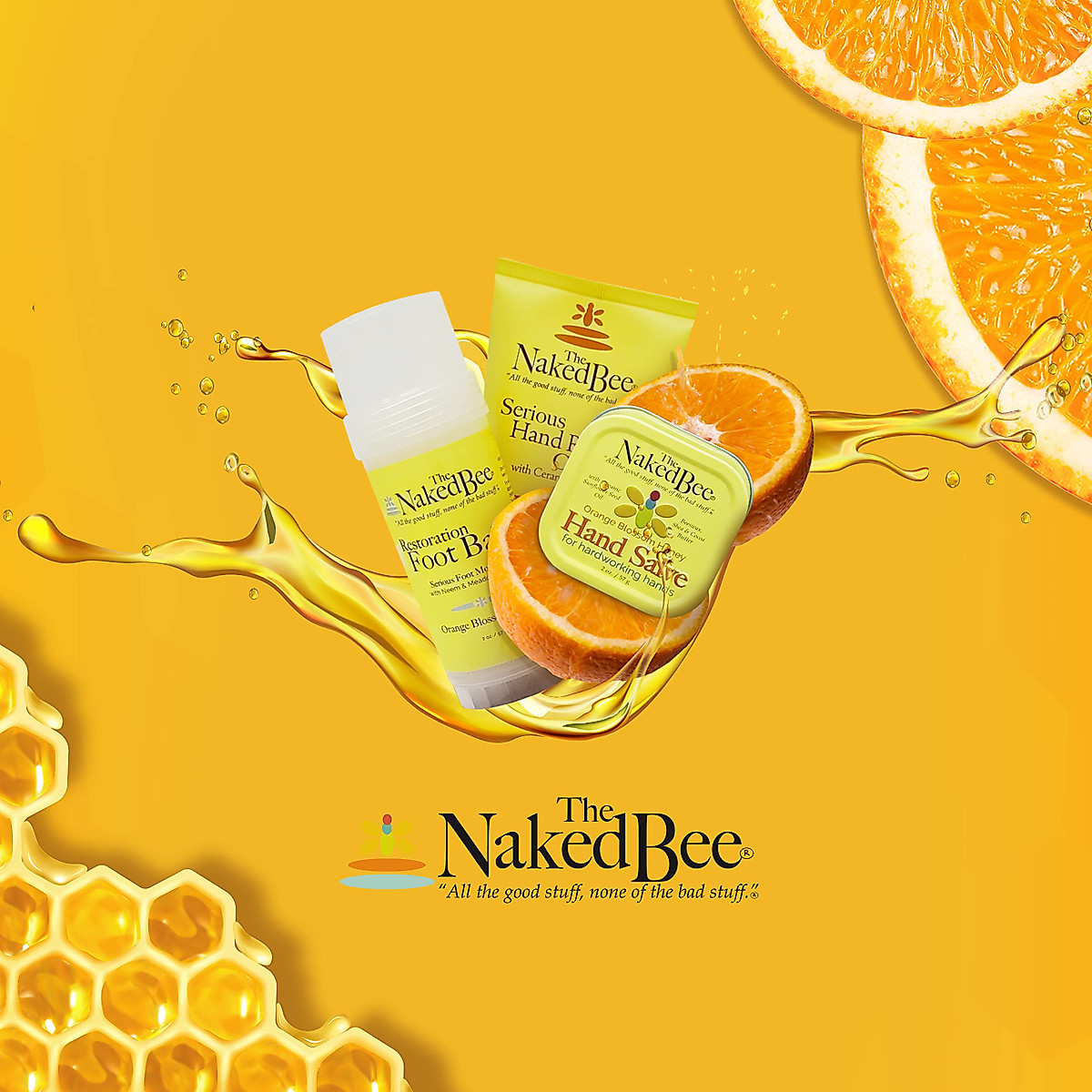 The Naked Bee Lip Balm in Orange Blossom Honey, Grapefruit Blossom, and Pomegranate & Honey (0.15 oz) - 3 Pack