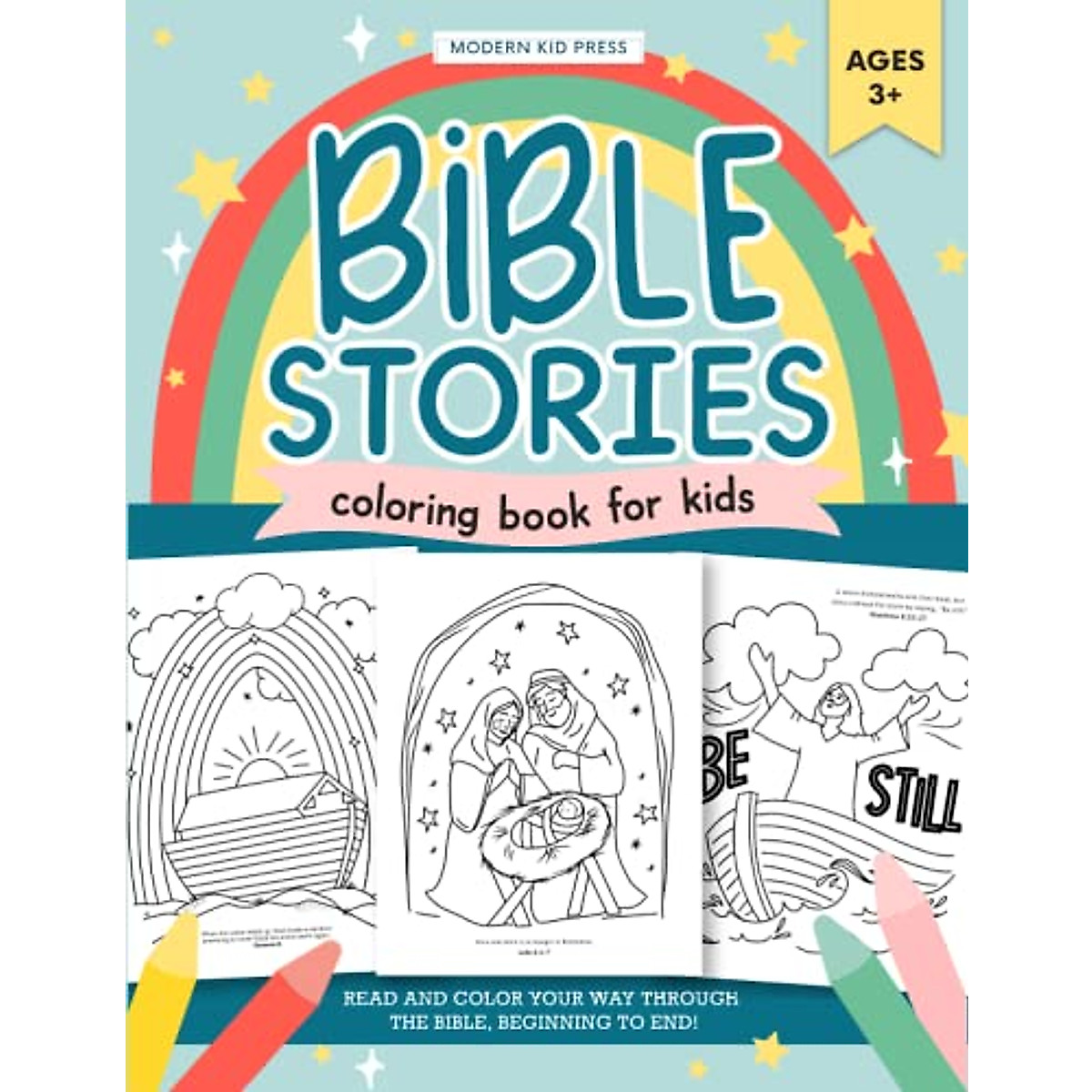 The Bible Stories Christian Coloring Book for Kids: Read and Color Your Way Through the Bible, Beginning to End