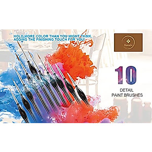 10PCS Detail Paint Brush Set - Durable Miniature Painting Brushes, Micro Paint Brushes for Warhammer 40k Miniature Figure, Model Painting, Fine Detailing, Art Painting by BOVULO