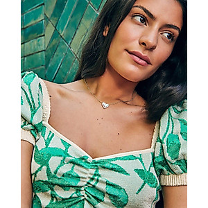 Kendra Scott Ari Heart Adjustable Length Pendant Necklace for Women, Fashion Jewelry, 14k Gold-Plated, Neon Pink