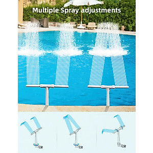 Egepon Pool Fountains for Above and Inground Pools, Pool Waterfall with 2 Adjustable Sprinkler Heads and 2 Adapter, Water Temperatures Cooler Swimming Pool Spray Accessories, White