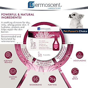 Dermoscent ATOP 7 spot-on - Dogs and Cats Up to 22lbs - Soothing Care for Sensitive, Dry and Itchy Skin or Allergy Prone Skin - Natural Ingredients - 4 pipettes