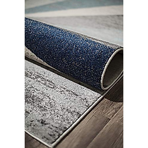Rugs America Rays Contemporary Geometric Rug Hale Blue KA20A 8'0"X10'0" Area Rug