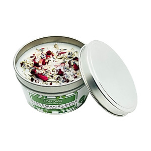 TOMOKO White Sage Candle, Sage Leaf, Rose, Lavender, Himalayan Salt & Essential Oil
