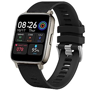 Compatible for Motast 1.69" Smartwatch Band, Sport Silicone Replacement Straps Compatible for MuGo P36A / AGPTEK 1.69" / Togala Smartwatch/Doubc Smart Watch (Black)