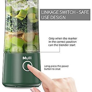 Mulli Portable Blender,USB Rechargeable Personal Mixer for Smoothie and Shakes, Mini Blender with Six Blades for Baby Food,Travel,Gym and More