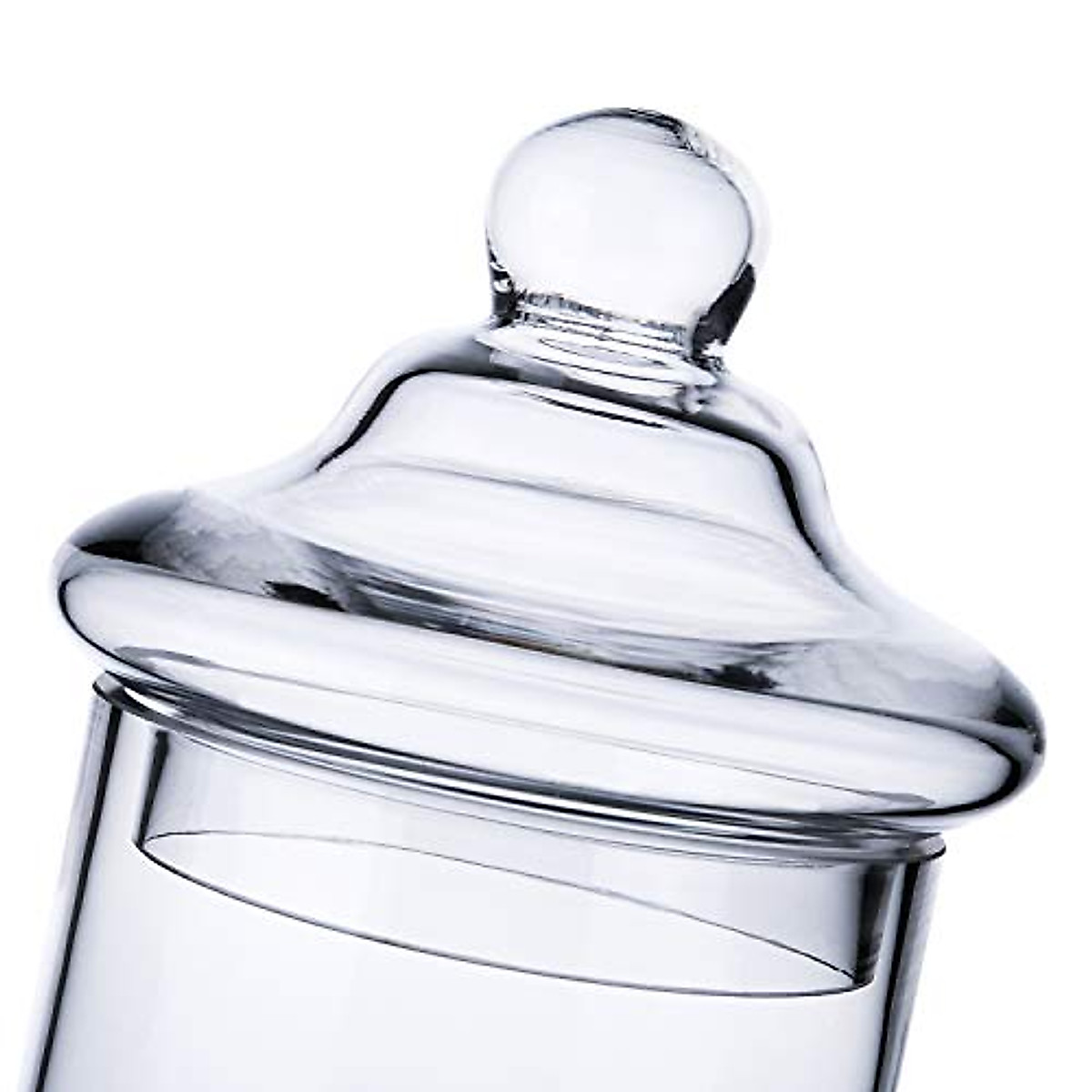 Diamond Star Set of 3 Clear Glass Apothecary Jars Elegant Storage Jar with Lid, Decorative Wedding Candy Organizer Canisters Home Decor Centerpieces (H: 11", 8.5", 7.5" D: 5")