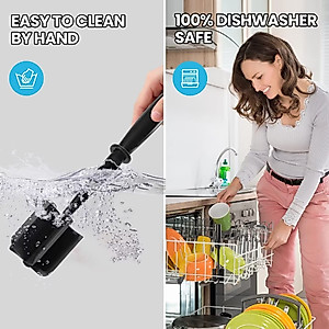 CUNSENR Premium Meat Chopper for Ground Beef - Heat Resistant Meat Masher - Easy to Chop & Clean - Durable Nylon Ground Beef Smasher - Non Stick Hamburger Chopper - Cook Ground Meat with Ease(Black)