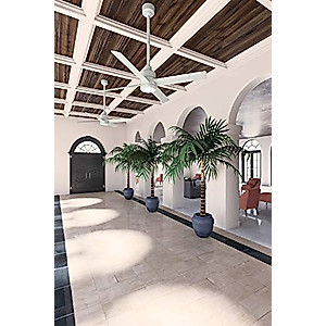 Hunter Trak Indoor / Outdoor Ceiling Fan with LED Light and Wall Control, 60", Silver