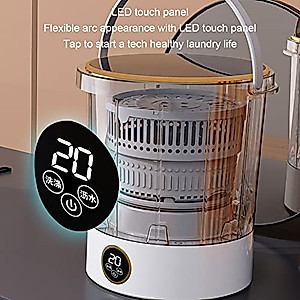 Portable Washing Machine, 6L 30W Portable Washer Small Washer with Drain Bucket Small Items, Ideal Choice for Camping, RV, Travel, Small Spaces, Lightweight and Easy to Carry