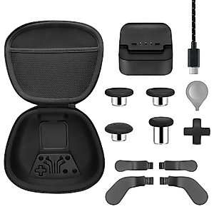 Complete Component Pack for Xbox Elite Controller Series 2 - Accessories Includes 1 Carrying Case, 1 Charging Dock, 4 Thumbsticks, 4 Paddles and 1 Adjustment Tool black