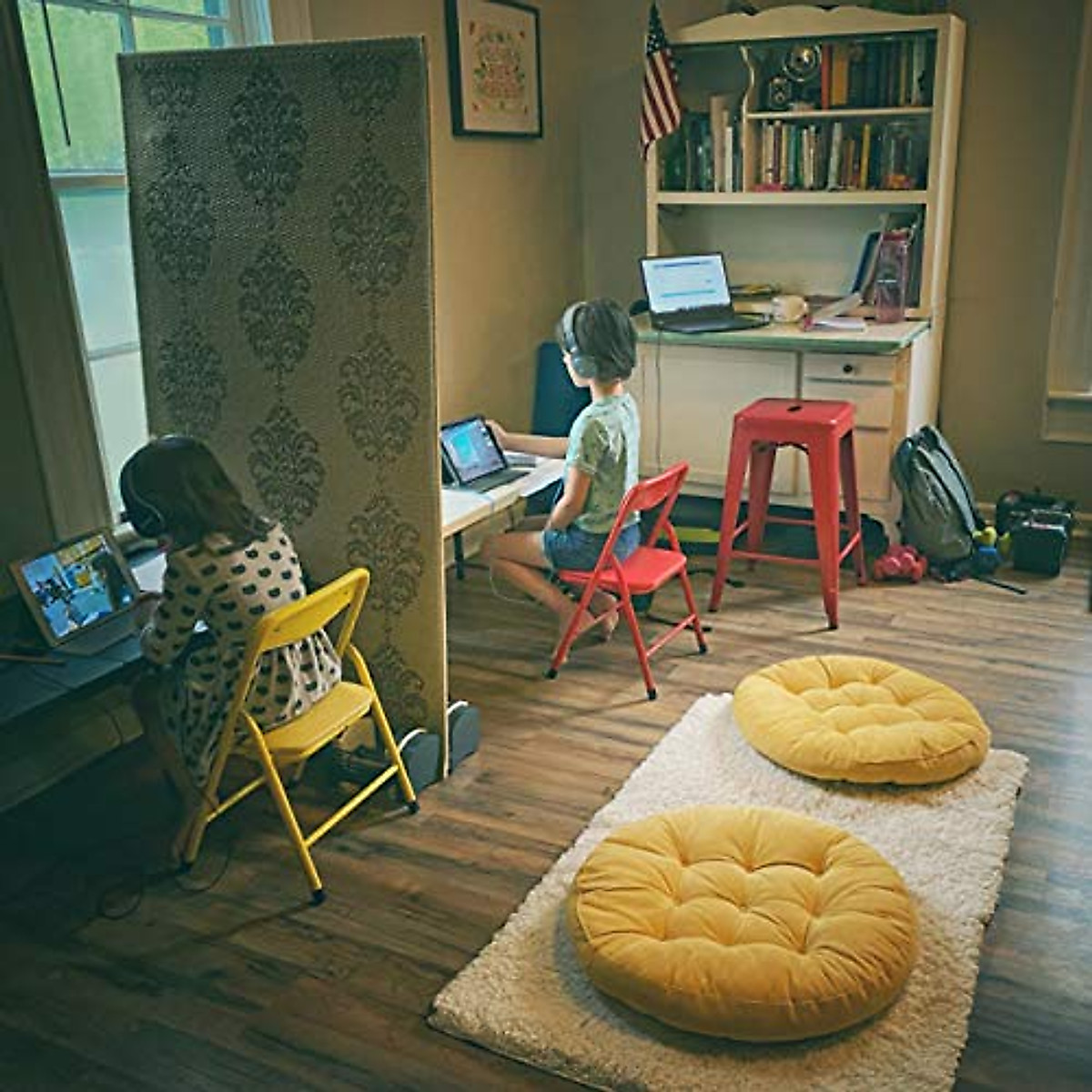 Tiita Floor Pillows Cushions Round Chair Cushion Outdoor Seat Pads for Sitting Meditation Yoga Living Room Sofa Balcony 22x22 Inch, Grey