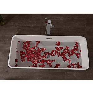 Dowell 076 59" Luxury Contemorary Stone Resin FREE STANDING Bathtub White Modern