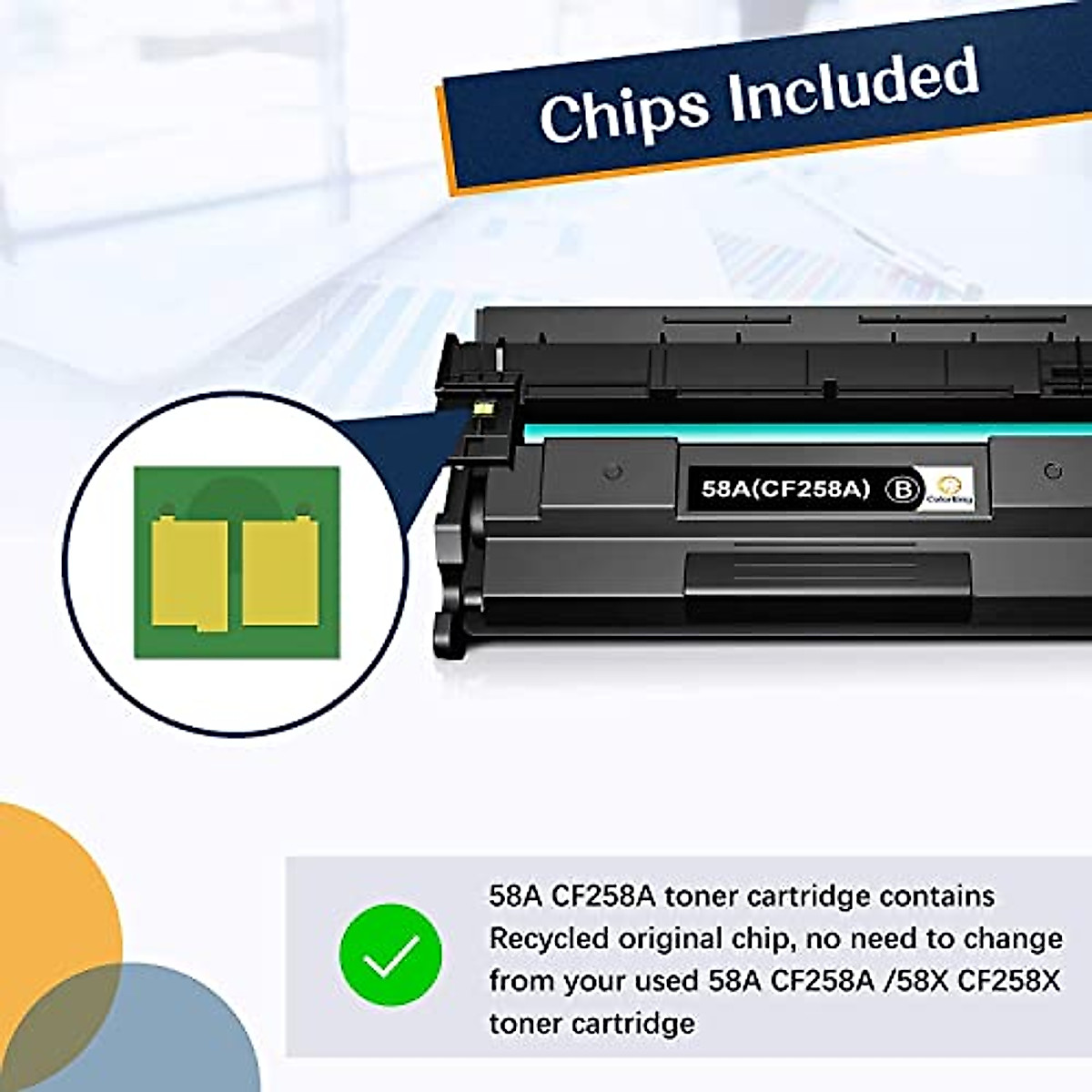 (with Chip) ColorKing Compatible Toner Cartridge Replacement for HP 58A CF258A 58X CF258X for HP Laserjet Pro M404dn M404n M404dw M404 MFP M428fdw M428fdn M428dw Printer Toner (Black 2-Pack)