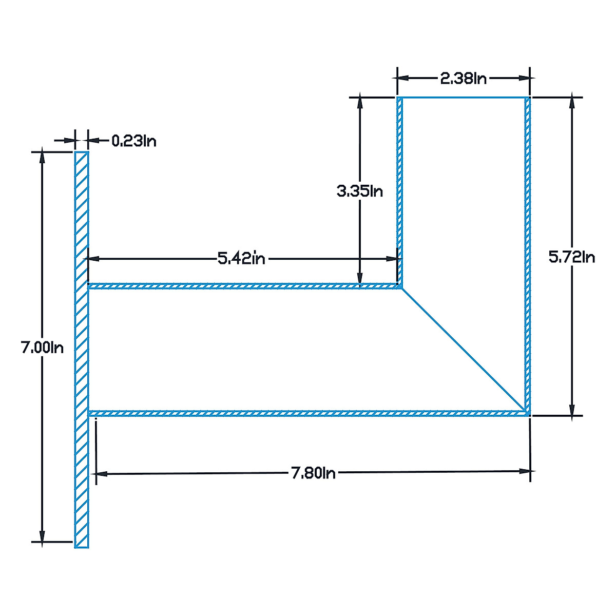 Wall Mount L Shape Bracket for Slip Fit Light LED Parking Lot Lights Shoebox Pole Lighting for Street Area Stadium (2 3/8inch-90 Degree Angle)