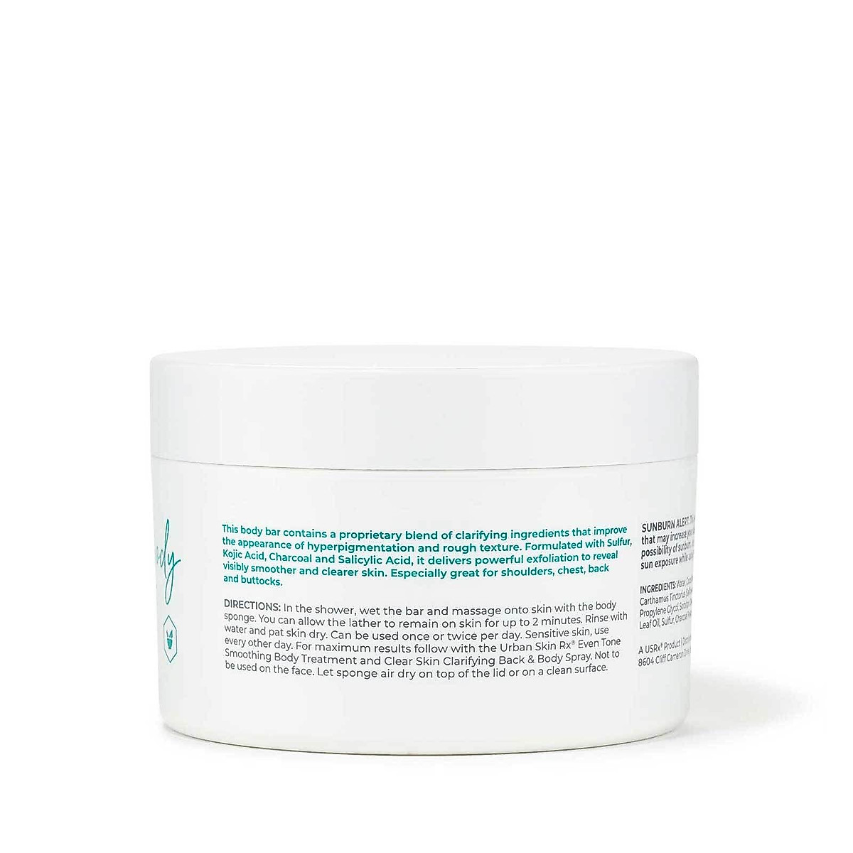 Urban Skin Rx Clear and Even Tone Body Cleansing Bar | Smoothing + Clarifying Cleanser + Improves Appearance of Uneven Skin Tone + Blemishes, Use on Back, Shoulders, & Chest | 5 Oz