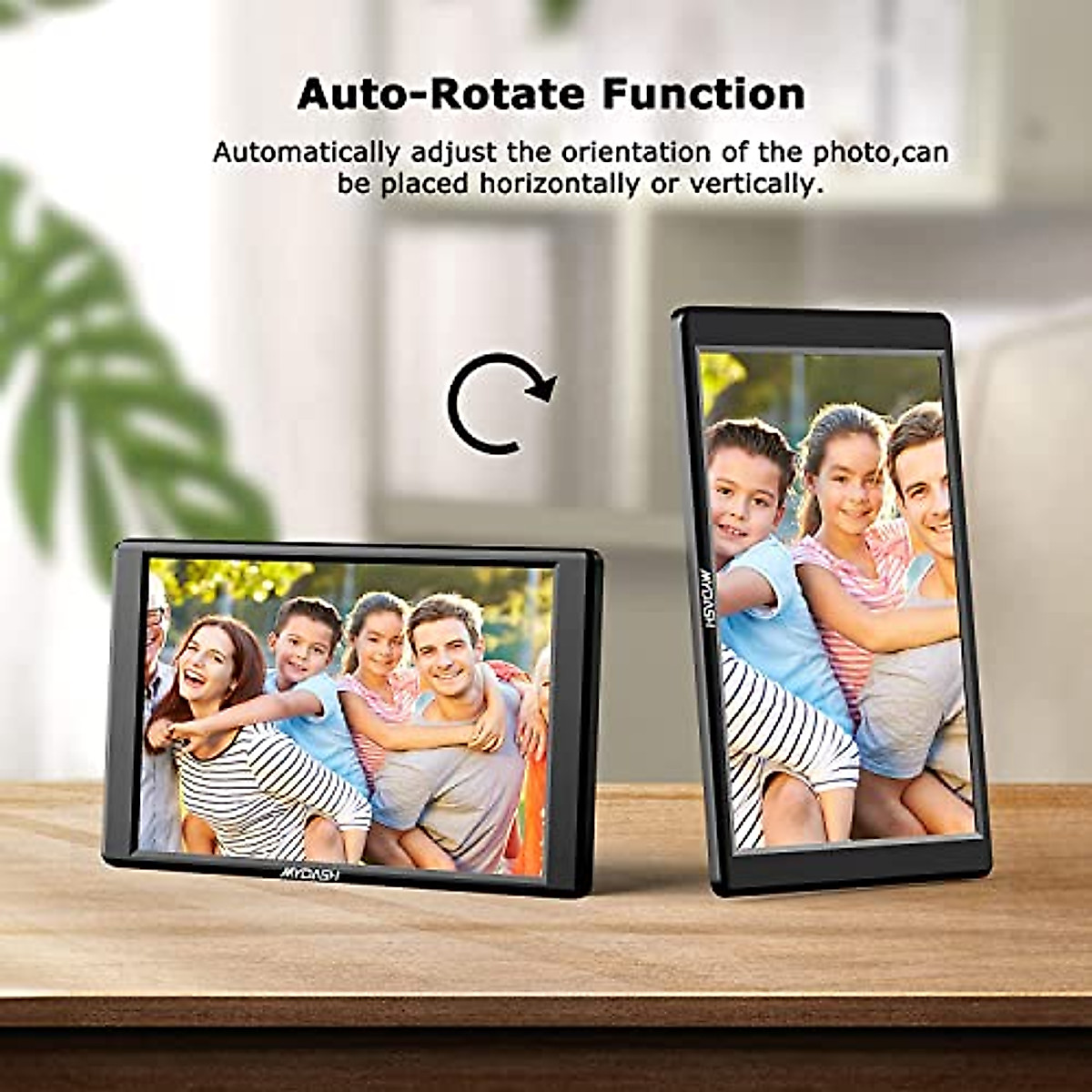 MYDASH - 10.1 inch Digital Picture Frame - Smart Photo Frame with Built-in 32GB Large Memory, IPS Screen, Auto Rotate, USB Flash Drive.