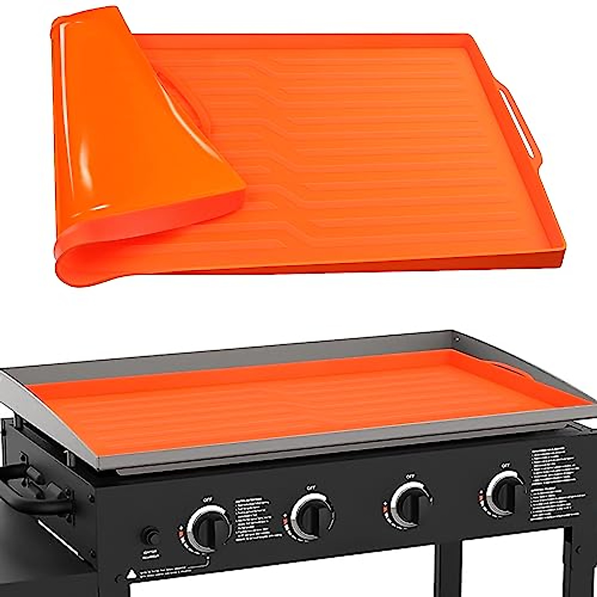 Slitunk Griddle Mat for Blackstone Grill - 36 Inch Food Grade Silicone Mat Protective Griddle Cover for Blackstone - Protect Griddle from Rodents, Insects, Heavy Duty Cooking Protective Cover (ORANGE)