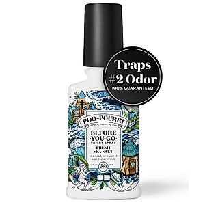 Poo-Pourri Before-You-Go Toilet Spray, Fresh Sea Salt, 4 Fl Oz - Sea Salt, Bergamot and Eucalyptus