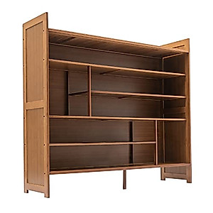 kunghei 6-Tier Large Shoe Cabinet or Home Organizer Cabinet Shoe Rack with Doors, Bookshelf Entryway Shoe Storage Cabinet with Storage Shelves for Entryway, Hallway, Closet, Living Room