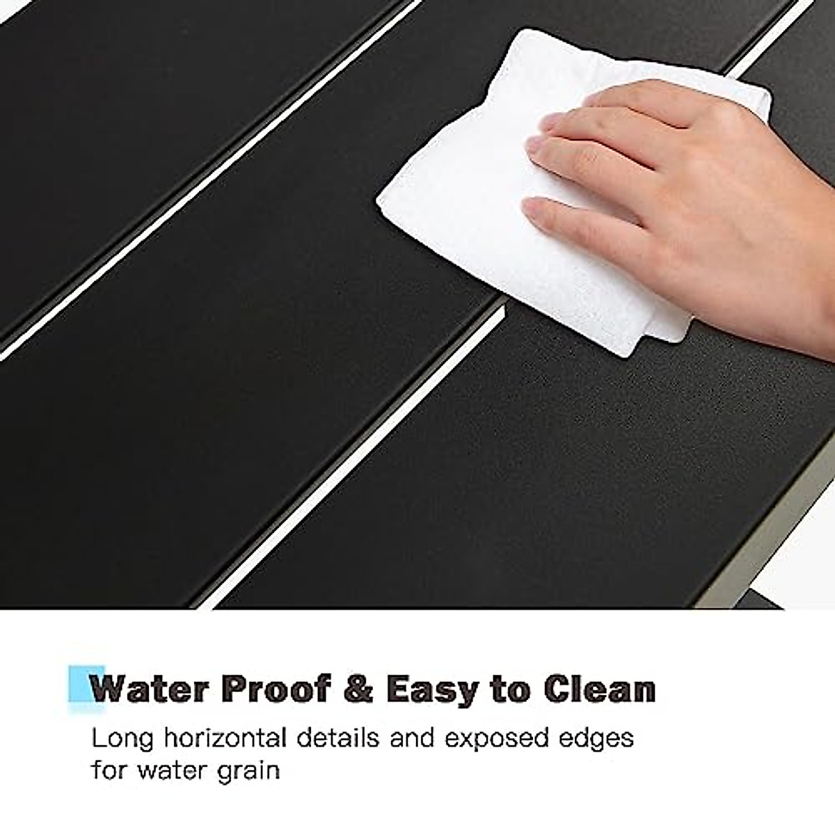 VICLLAX Metal Bar Height Table, Patio Long Bar Table, Narrow Counter Height Table, Metal Table Bar Height for Hot Tub, Garden, Yard, Balcony, Poolside