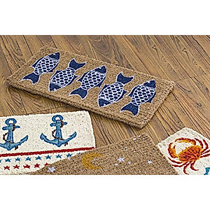 Creative Co-Op Natural Coir Doormat with Fish Images