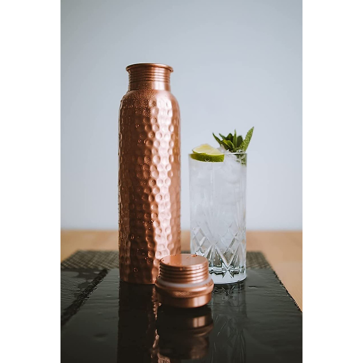 AVA DESIGNZ CLEO HOME | (32 Oz/950 ml) 100% Ayurvedic pure Copper Handcrafted Water Bottle | Lab-Tested, Leak-Proof Copper Vessel | Drink More Water And Enjoy The Health Benefits Immediately