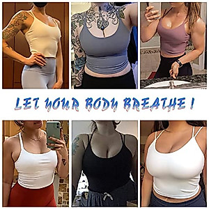 Women's Longline Sports Bra Pack Padded Yoga Tank Top Workout Fitness Running Camisole Crop Top