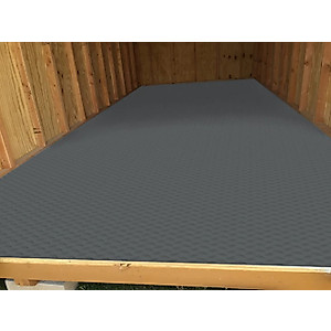 G-Floor Seamless Sheet Vinyl Shed Flooring Cover with Bonded Fibrous Backing - Diamond Tread Pattern (8' x 12', Midnight Black)
