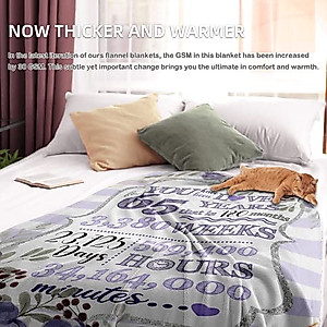 65th Birthday Gifts for Women, Gifts for 65 Year Old Womens Blanket, 65th Birthday Decorations Gifts Ideas for Her Wife Sister Mom Grandmother Friends, Cozy Soft Flannel Throw Blanket 50 X 60 in