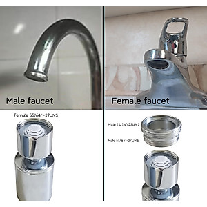 Kitchen Sink Faucet Attachment,bathroom faucet nozzle aerator,faucet extender, 360 degree swivel dual flow sprayer for sink tap head...