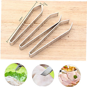 WOONEKY 3 Pcs Fish Bone Clip for Restaurant Kitchen Tweezers Hair Remover Tool Fish Scaler Remover Chef Tweezers Salmon Bone Tweezers Seafood Tools Fishbone Plier Pig Hair Removal Tool