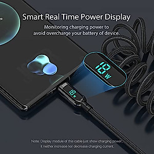 SooPii Coiled USB C Cable, 100W USB C to USB C Cable Fast Charge, 6FT Nylon Braided Type-C Cable with LED Display for lPad Air/lPad Pro, MacBook Pro, Samsung Galaxy S21,and other USB C Devices (Black)